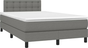 Box spring postel s matrací a LED tmavě šedá 120x190 cm textil 3270068