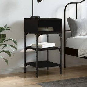 Noční stolek černý 35 x 34,5 x 70 cm kompozitní dřevo - Default Title