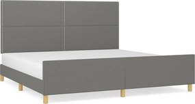 Rám postele bez matrace tmavě šedý 200 x 200 cm textil 3125001