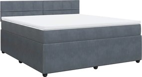 Box spring postel s matrací tmavě šedá 180x200 cm samet 3290107