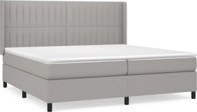 Box spring postel s matrací světle šedá 200 x 200 cm textil 3131617
