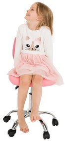 Dětská židle PIXIE - kov, polyester, růžová / chrom