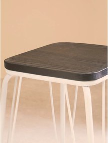 Bílá/v tmavě přírodní barvě stolička z jilmového dřeva District – Premier Housewares