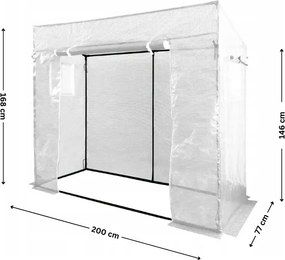 Zahradní fóliovník, 200x77cm, bílý | 1,6m2