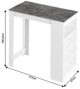 Barový stůl Austin (bílá + beton). 1016329