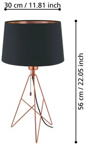 Eglo 39178 - Stolní lampa CAMPORALE 1xE27/60W/230V