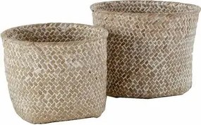 Compactor MIKA Set 2 ks pletených košíků béžová / malý 14 x 11 cm / ve