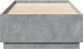 Rám postele s LED osvětlením betonově šedý 100x200 cm kompozit 3209628