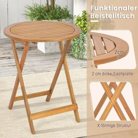 Costway 3 ks. Bistroset aus Holz mit Stabilem Akazienholzrahmen