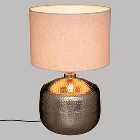 Lampa s béžovým stínidlem Kais, kovový podstavec, výška 52 cm