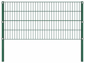 Plotový panel se sloupky železný 176,5 x 80 cm zelený 144933