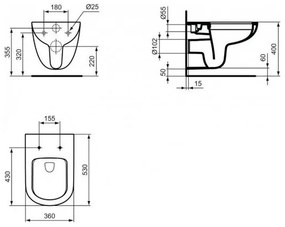 Ideal Standard Tempo WC závěsné Rimless T041501