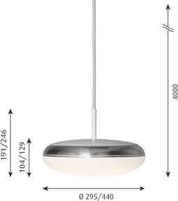 Závěsná lampa Silverback LED 3000K ovládání osvětlení Dali 29,5 cm