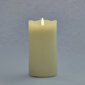 LED svíčka z pravého vosku na baterky, ø 8 × 10 cm, mandlová, 2× AA