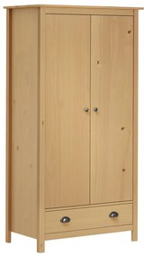 Dvoukřídlá šatní skříň Hill 89x50x170 cm masivní borové dřevo - Default Title