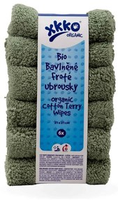 Kikko BIO bavlněné froté ubrousky Organic 21x21 cm Granite Green