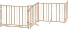 Zábrana pro psy s dvířky skládací 10 panelů 800 cm topol 3155723