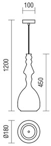 Redo 01-2938 závěsné svítidlo Ambix kouřové, E27, 45cm