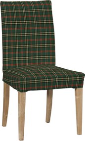 Potah na židli IKEA  Henriksdal, krátký barva zelená látka vzorované