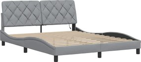 Rám postele s LED bez matrace Světle šedá 160x200 cm Látka 3310678