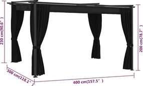Altán 4 x 3 m antracitový 3053421