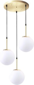 Toolight - Závěsná lampa 3xE27, zlatá-bílá, OSW-08193