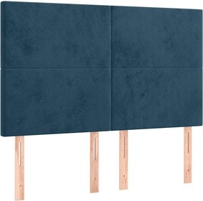 Box spring postel s matrací tmavě modrá 140x190 cm samet 3132559