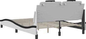 Rám postele Viana bez matrace bílý a černý 120 x 200 cm umělá kůže 3208088