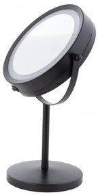 Erga Kimi, zvětšovací kosmetické zrcadlo s LED podsvícením 210x320 mm, černá matná, ERG-YKA-CH.KIMI-BLK