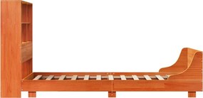 Postel bez matrace voskově hnědá 100 x 200 cm masivní borovice 3323697