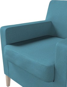 Potah na křeslo IKEA Karlstad barva modrá látka pletený vzor