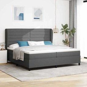 Postel s boxspringem s matrací Tmavě šedá 200 x 200 cm textil 3340523