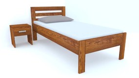 Postel Postelia Pavel Dub 100x200 - Dřevěná postel z dubového masivu je jednolůžko s rozměry: 90 x 200 cm nebo 80 x 200 cm
