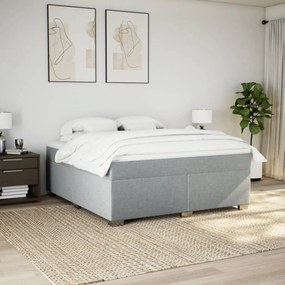 Box spring postel s matrací světle šedá 180 x 200 cm textil 3285151