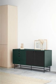 Černo-zelená komoda Teulat Punto, šířka 150 cm