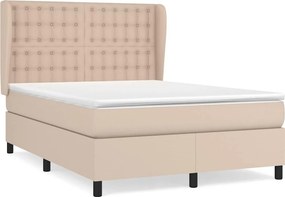 Box spring postel s matrací cappuccino 140x200 cm umělá kůže 3129038