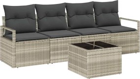 Set pohovek 5 ks 4-Počet míst Světle šedá a tmavě šedá 3346252