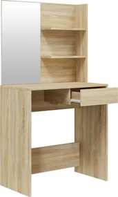 vidaXL Toaletní stolek se zrcadlem 74,5 x 40 x 141 cm [802807] Barva: dub sonoma