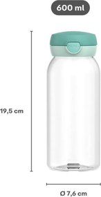 Růžová plastová dětská lahev 600 ml Campus – Mepal