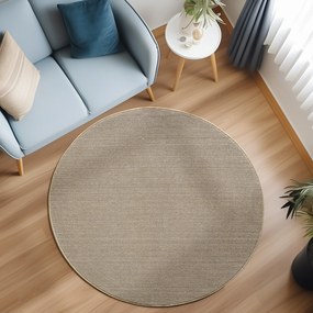 Ayyildiz, Kusový koberec Loom 4300 Beige kruh, 200x200 (průměr) kruh, béžová, obývací pokoj