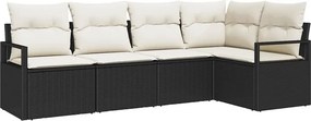 Set pohovek 5 ks Černá polyratan 3346377