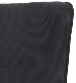 Křeslo ušák potah šedá manšestrová látka dřevěné nohy masiv AK-314 GREY2