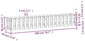 Vyvýšený záhon plotový design 200x30x30 cm masivní borovice,  832502