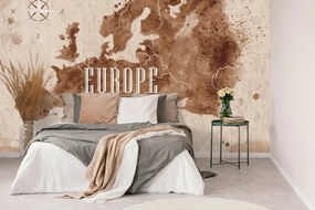 Samolepící tapeta retro mapa Evropy - 300x200 cm