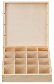 ČistéDřevo Dřevěná krabička na čaj (16 přihrádek)