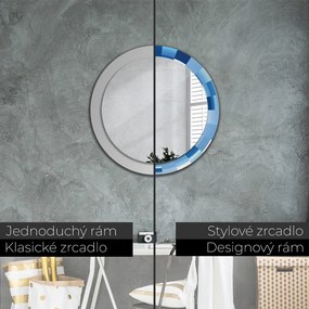 Kulaté dekorativní zrcadlo Modrý abstrakt fi 80 cm