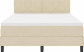 Postel s boxspringem s polštářem Krémová 160 x 200 cm textil 3338781