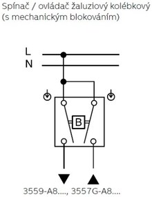 ABB Swing (L) žaluziové tlačítko krémová 3557G-A88340 C1