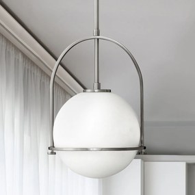 Designový lustr koule Elstead Somerset bílé sklo / nikl