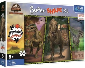 Trefl Puzzle 104 XL Super Shape Barevní dinosauři/Jurassic World 60x40cm v krabici 40x27x6cm